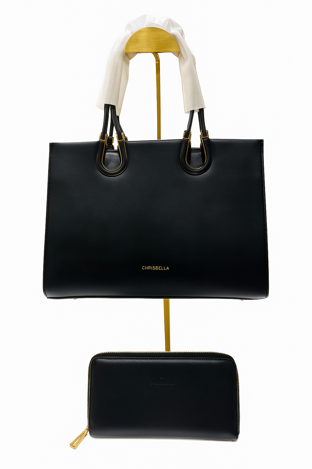 CB008 ChrisBella Leather Handbag with Wallet - Go Value General Trading LLC